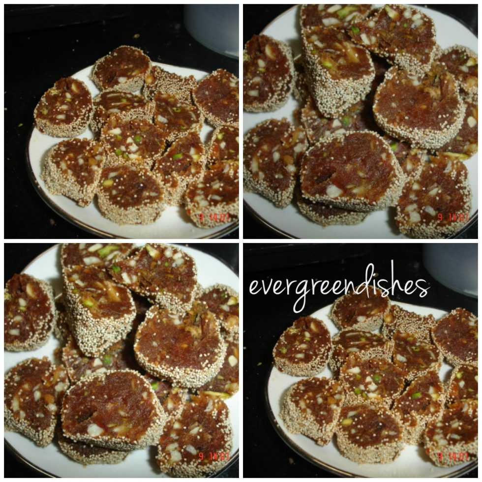 Dates Burfi on second anniversary - Evergreendishes